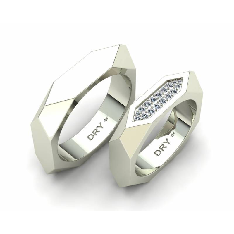Square design Diamonds Wedding Rings | Pepe Dry | Madrid