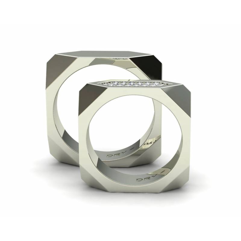 Square design Diamonds Wedding Rings | Pepe Dry | Madrid