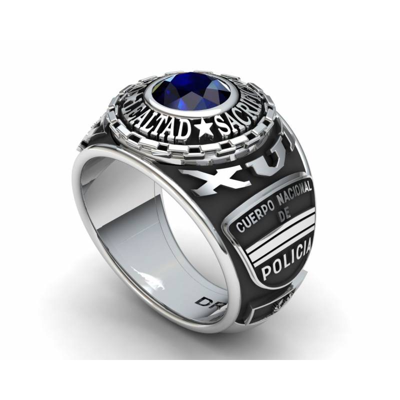 Solid Silver Police Class Ring | Pepe Dry