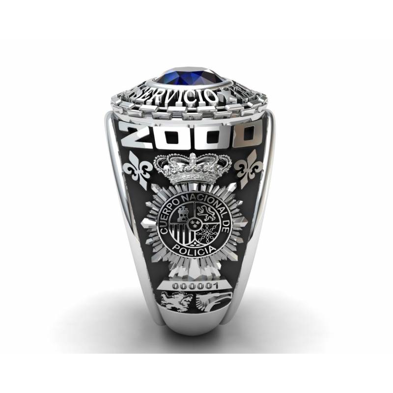 Solid Silver Police Class Ring | Pepe Dry