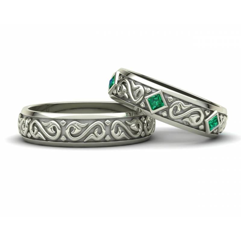 Vintage Wedding Rings with Emeralds | Pepe Dry
