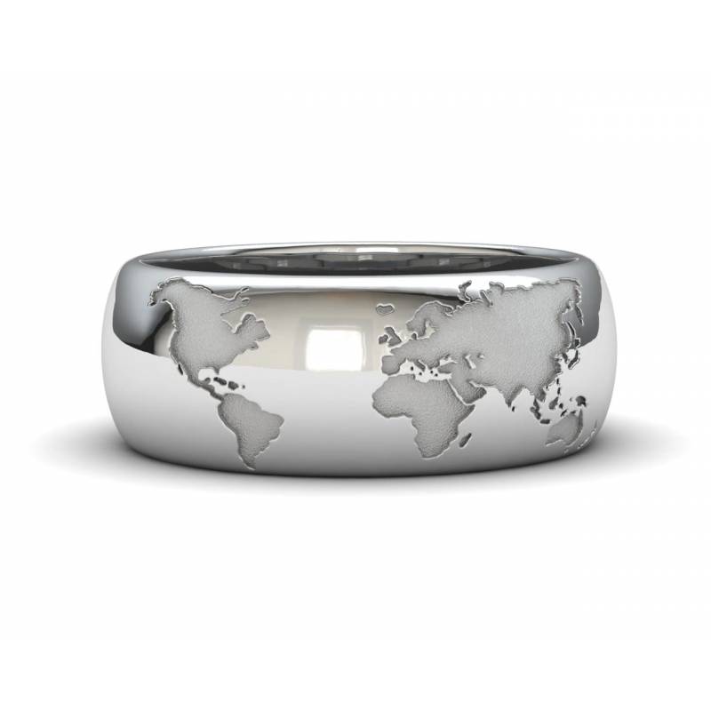 World Map Silver Ring | Pepe Dry