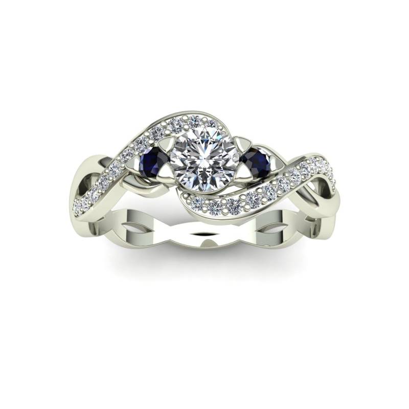 Intertwined Ring with Diamonds and Sapphires | Unique Rings | Pepe Dry